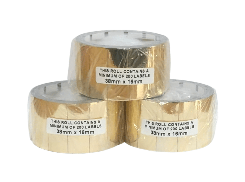 Bright Gold Trophy Labels 38mm x 16mm – kwiktapes