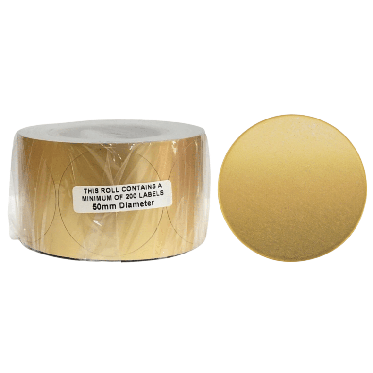 Matt Gold Trophy Labels 50mm Circles – kwiktapes