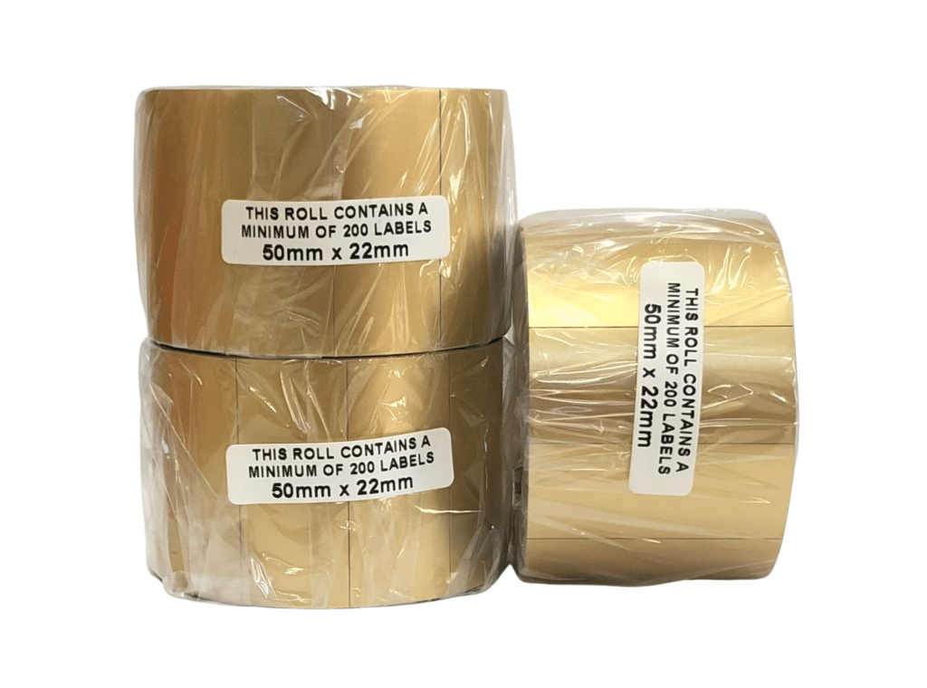 Matt Gold Trophy Labels 50mm x 22mm – kwiktapes