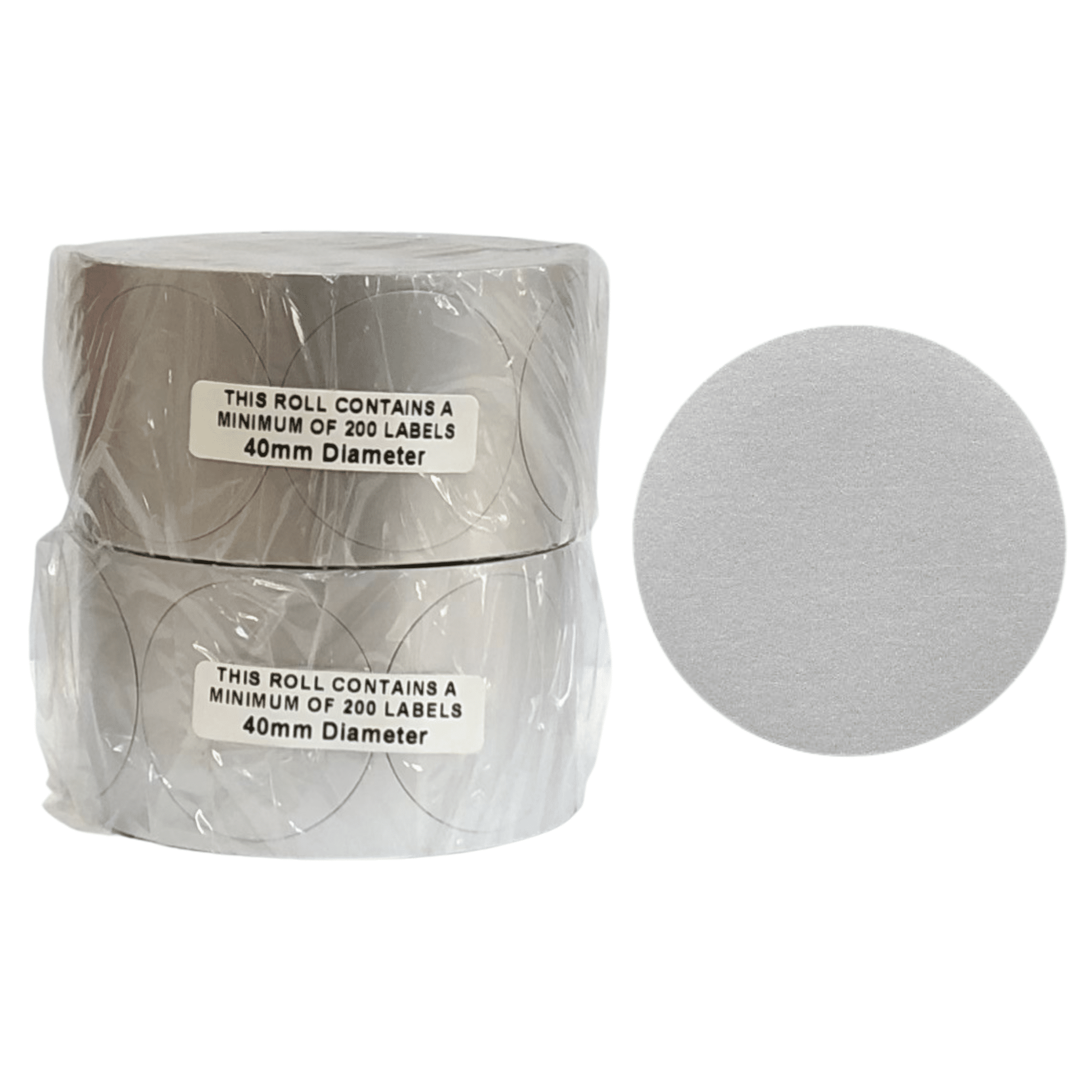 Matt Silver Trophy Labels 40mm Circles – kwiktapes